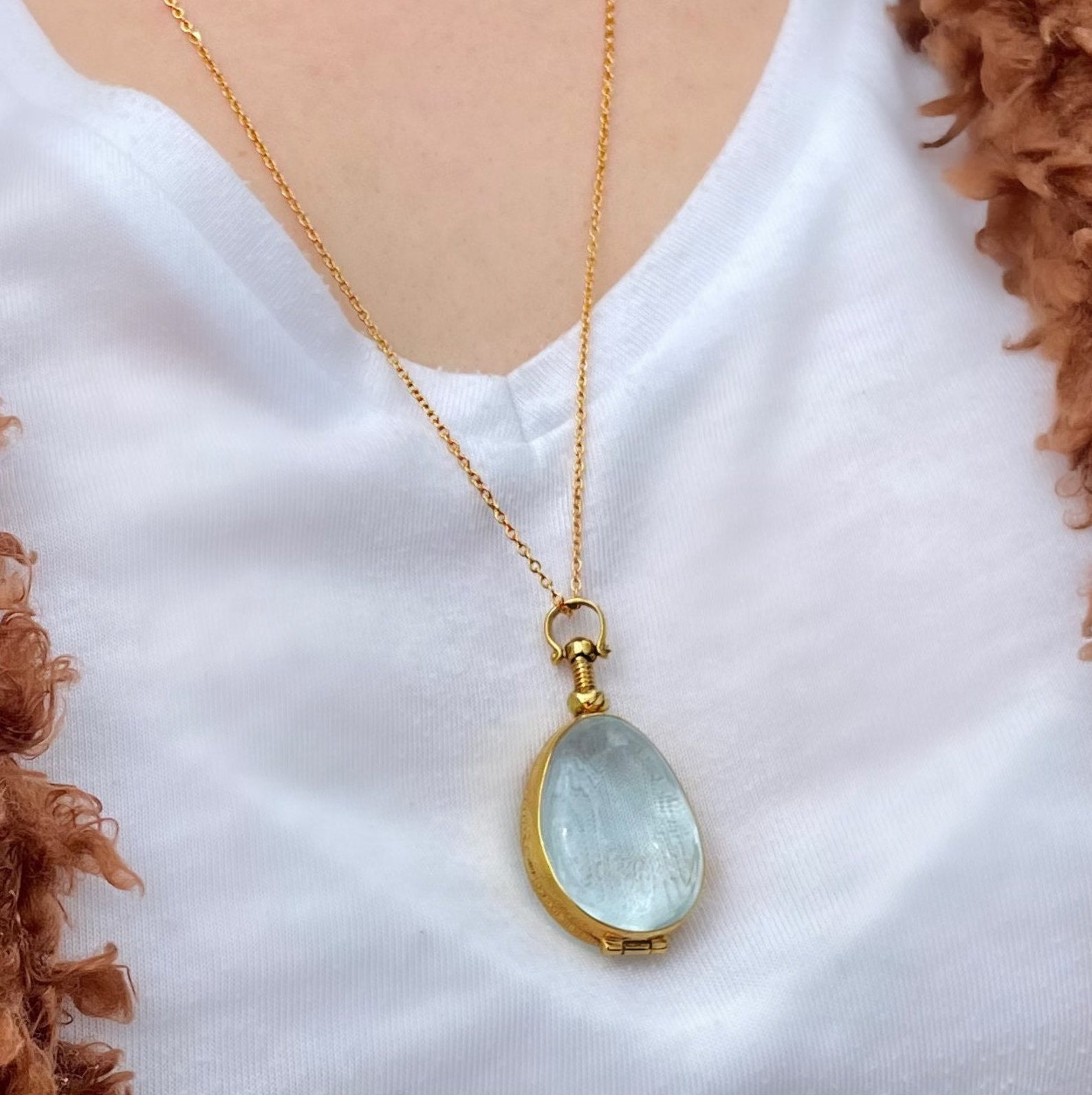 Personalized Gold Locket Deep Locket for Gemstones Large Gold - Etsy