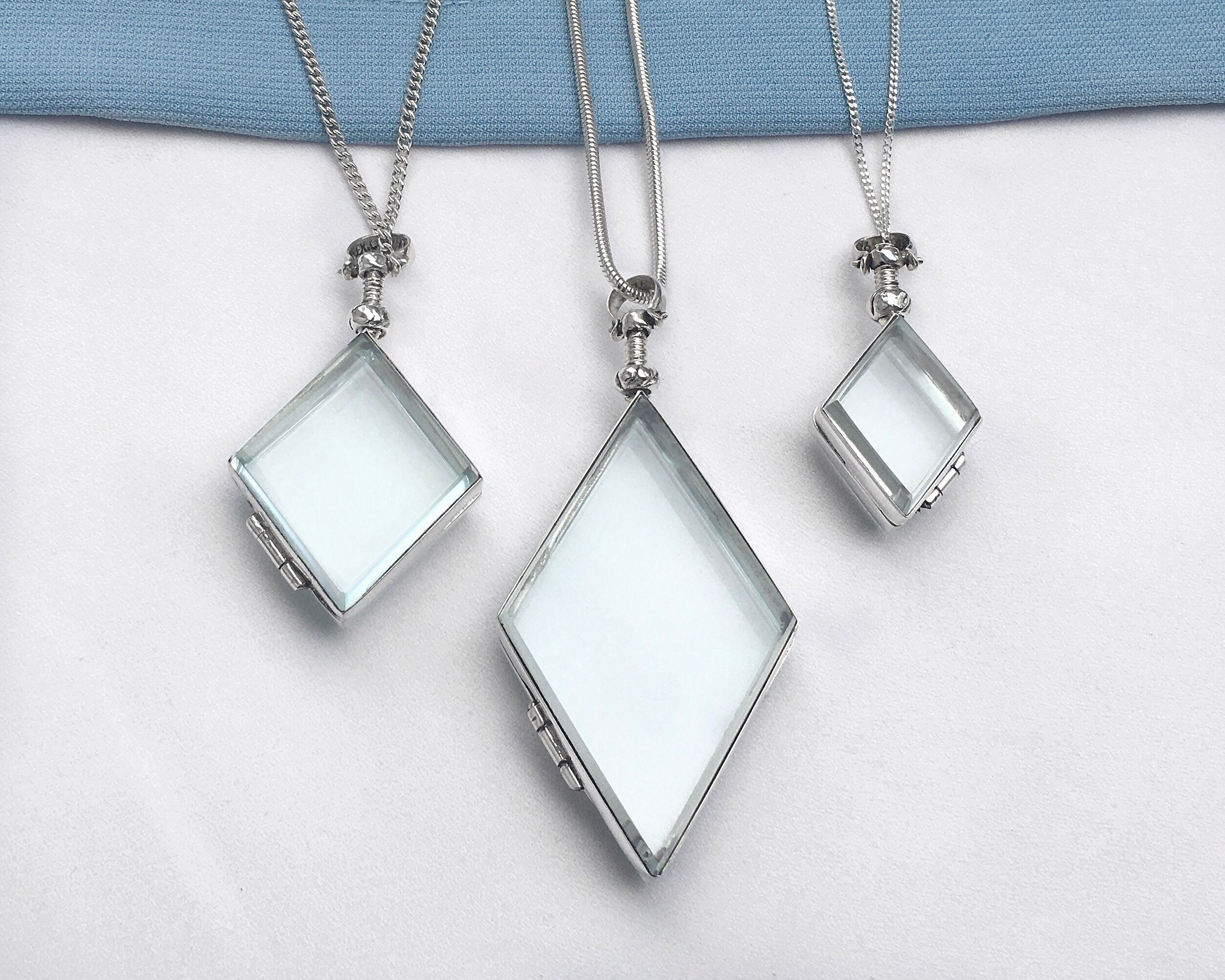 Medium Clear Glass Lockets Antique Locket UK Silver | Etsy