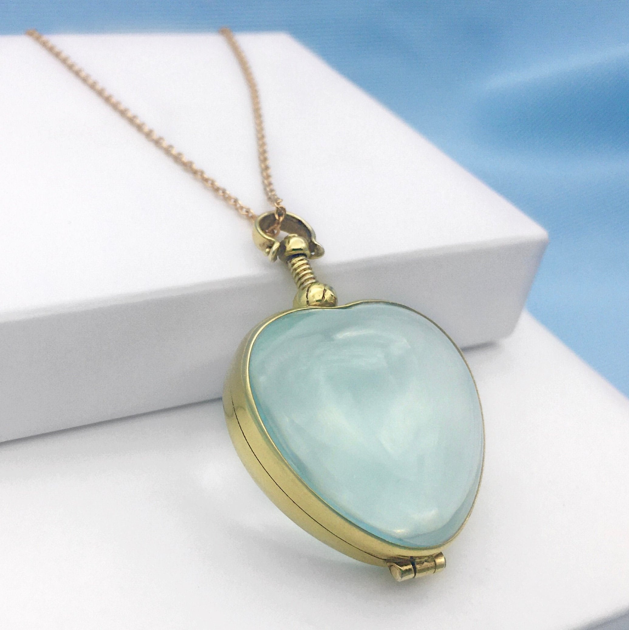 Gold Plated Heart Pill Locket: Glass Medication Necklace - Etsy Canada