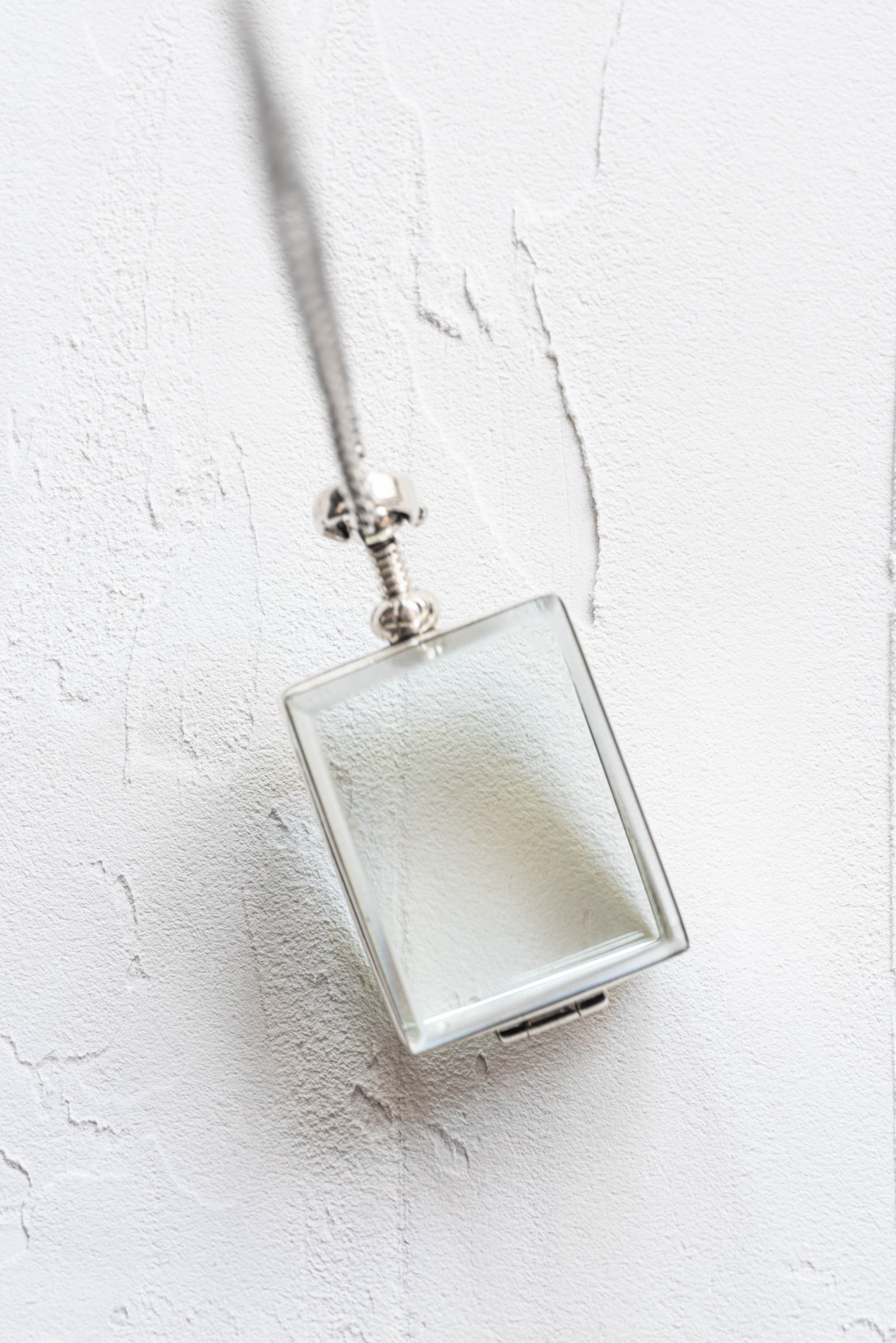 Medium Clear Glass Rectangle Locket Necklace, Personalised Locket for ...