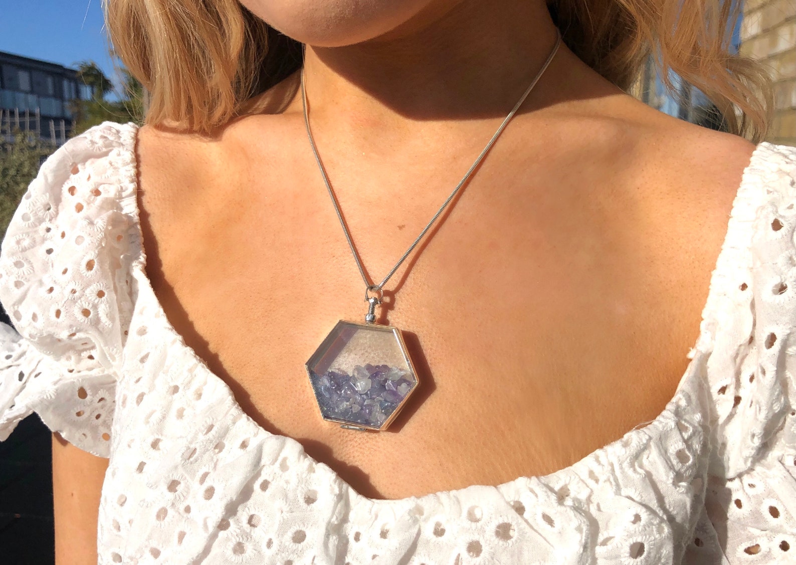 Big Deep Locket for Crystals or Pills Floating Locket for | Etsy