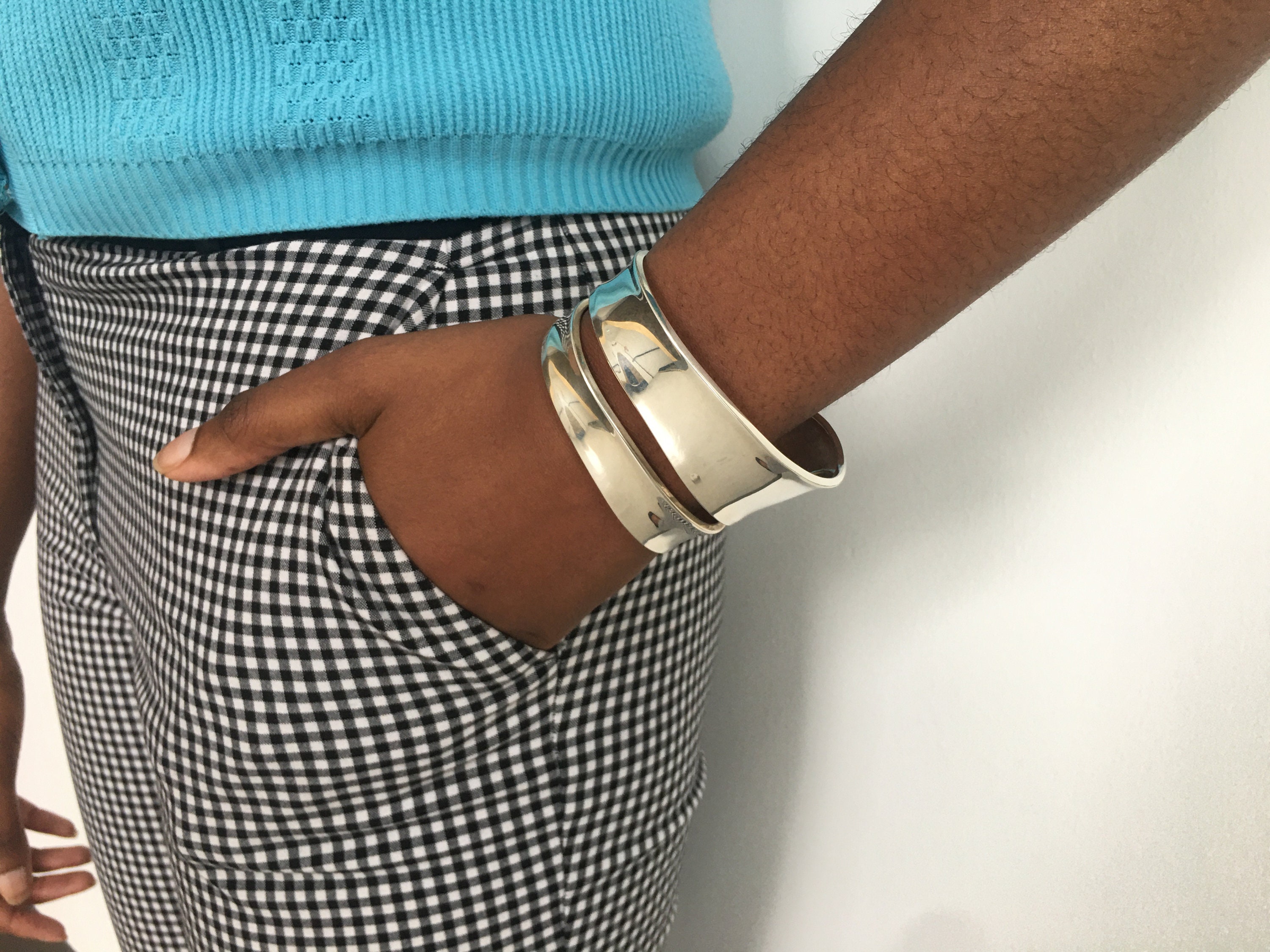 Chunky Cuff Bangle Silver Cuff Bracelet for Women Chunky - Etsy