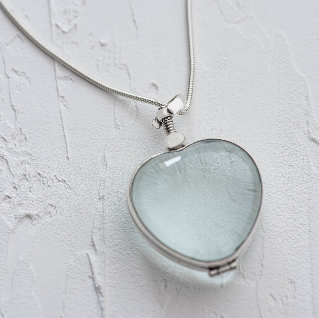 Personalised Heart Locket Necklace With Photo Engravable Heart Photo ...