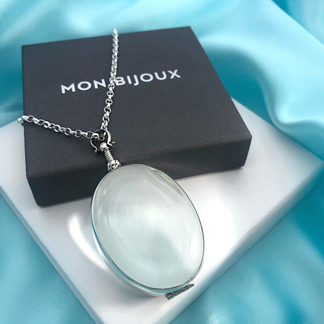 Deep Oval Locket for Gems Birthstone Monogram Necklace Glass Fillable ...