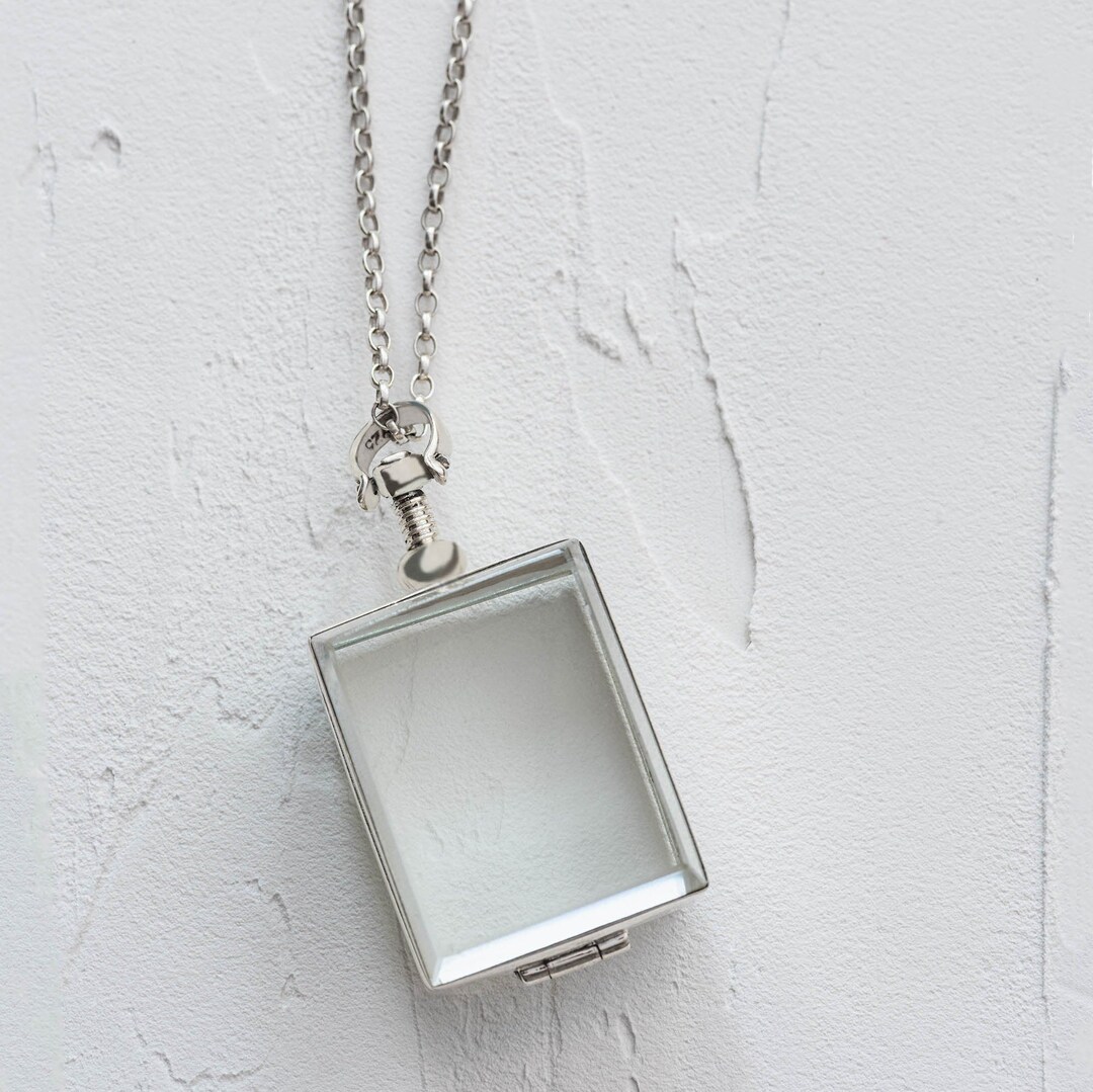 Custom Engraved Ashes Pendant Locket - Sterling Silver Urn Pendant to ...