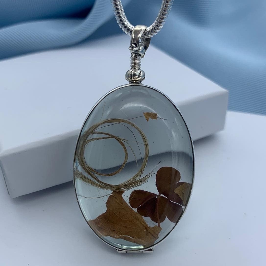 Sterling Silver Glass Locket: Baby Hair Keepsake Pet Memorial - Etsy