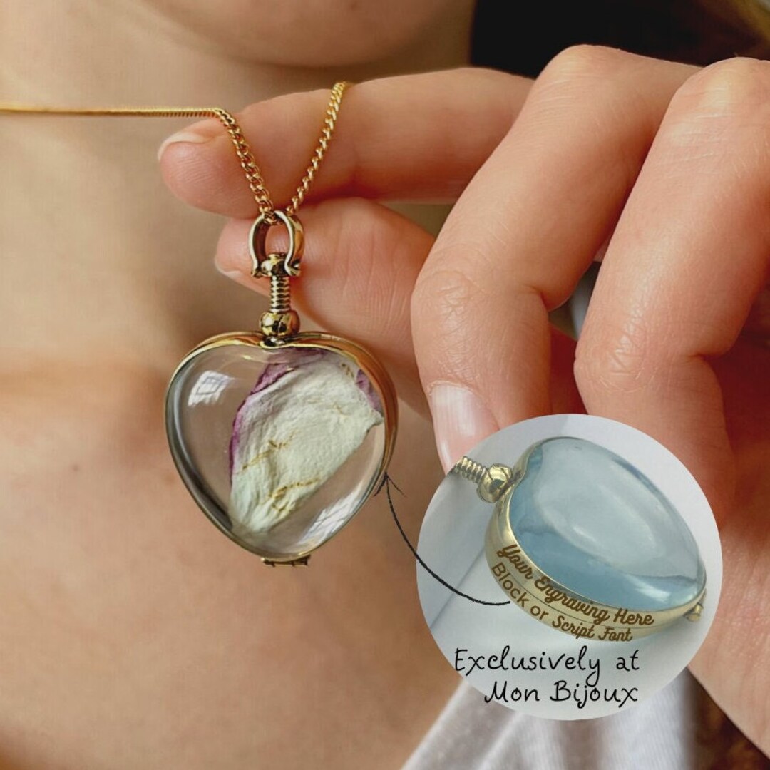 Fillable Gold Heart Shaped Locket for Hair Gold Locket Heart for Gems ...