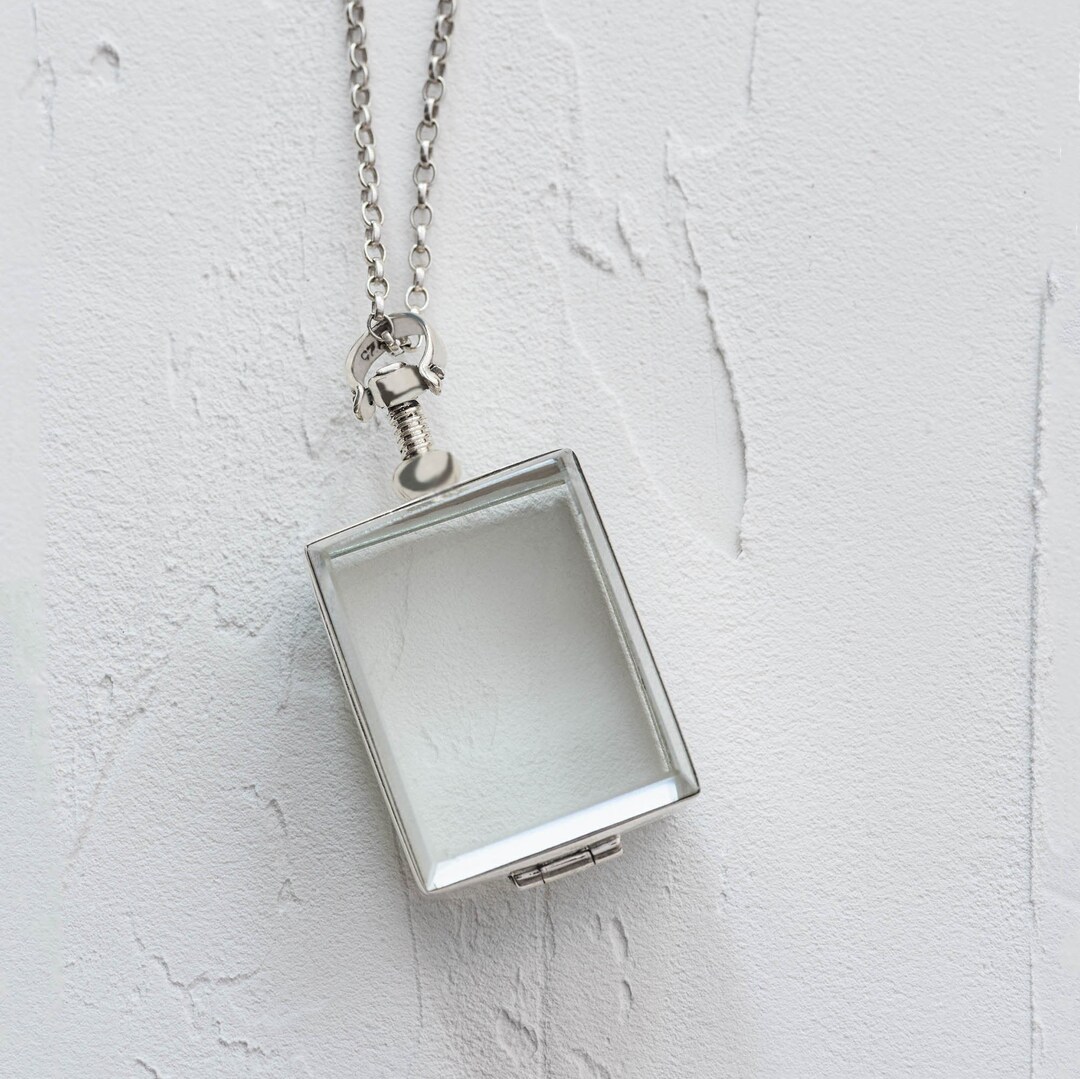 Horse Hair Keepsake Rectangle Locket Pendant Photo Lockets Silver ...