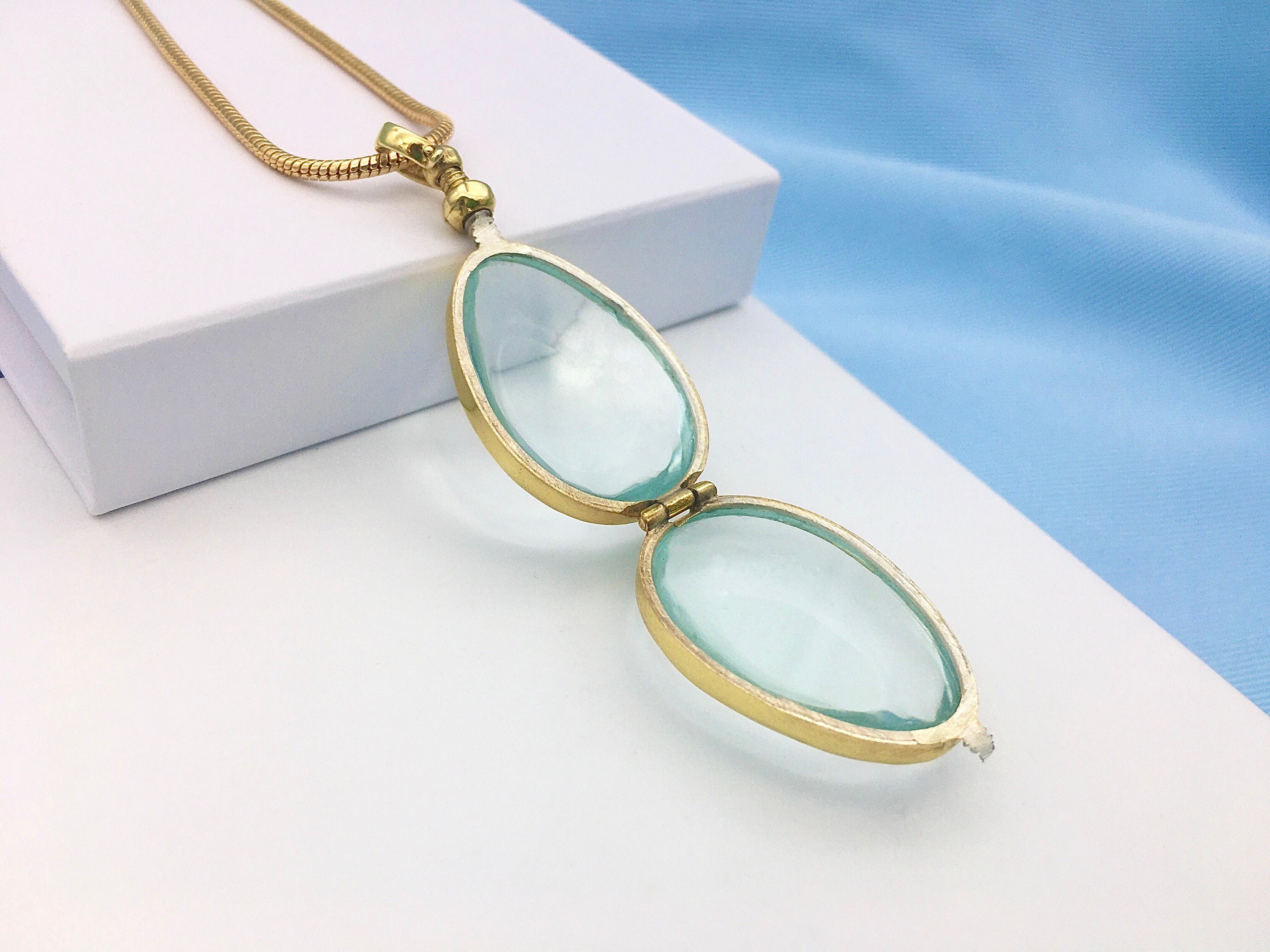 New Fillable Gold Locket Teardrop Gold Locket for Charms Gold | Etsy UK