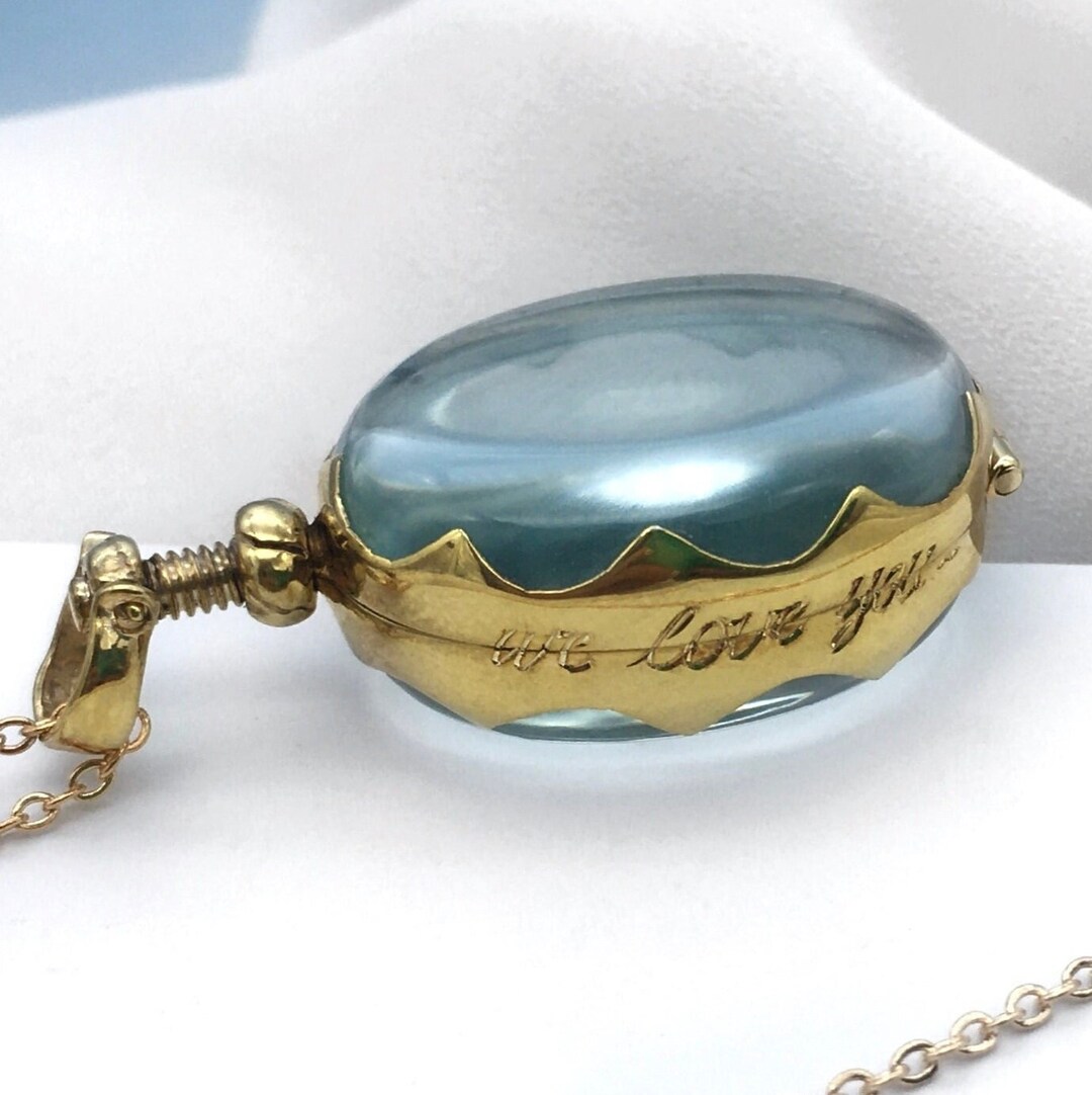 Deep Gold Fillable Locket Oval Locket Shaker Locket Filigree Locket ...