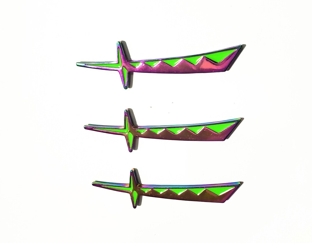 Lio Sword Pin - Promare - Black Rainbow Metal Brooch - Etsy