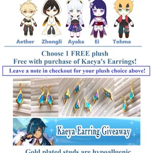 Kaeya Earrings Genshin Impact -pair- Hypoallergenic - Etsy