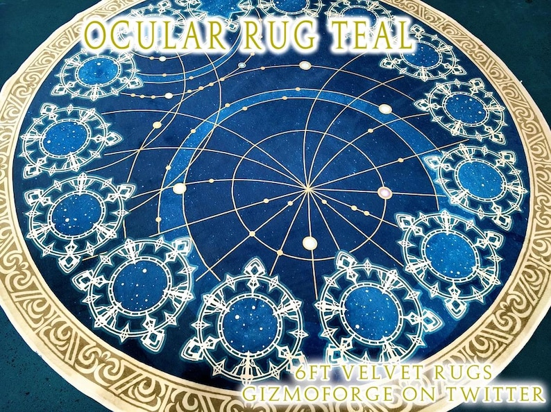 FFXIV Azem Circle Rug - 6ft Round Velvet Carpet - Final Fantasy XIV - Etsy