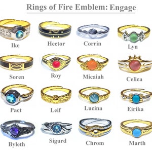 Fire Emblem Engage Inspired Rings - Alear Byleth Ike Soren Chrom Marth ...