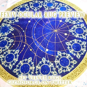 FFXIV Azem Circle Rug - 6ft Round Velvet Carpet - Final Fantasy XIV - Etsy