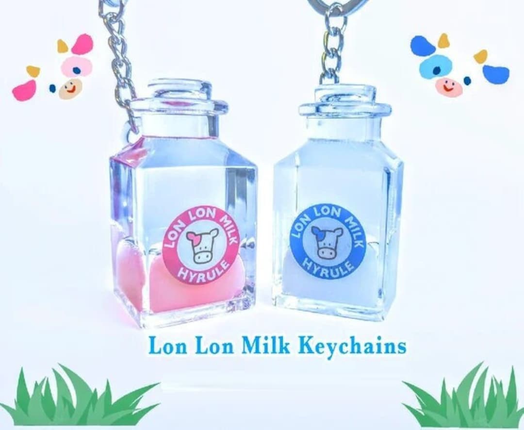 Zelda Lon Lon Milk Keychain Cute Liquid Shaker Legend of Zelda Lon Lon ...