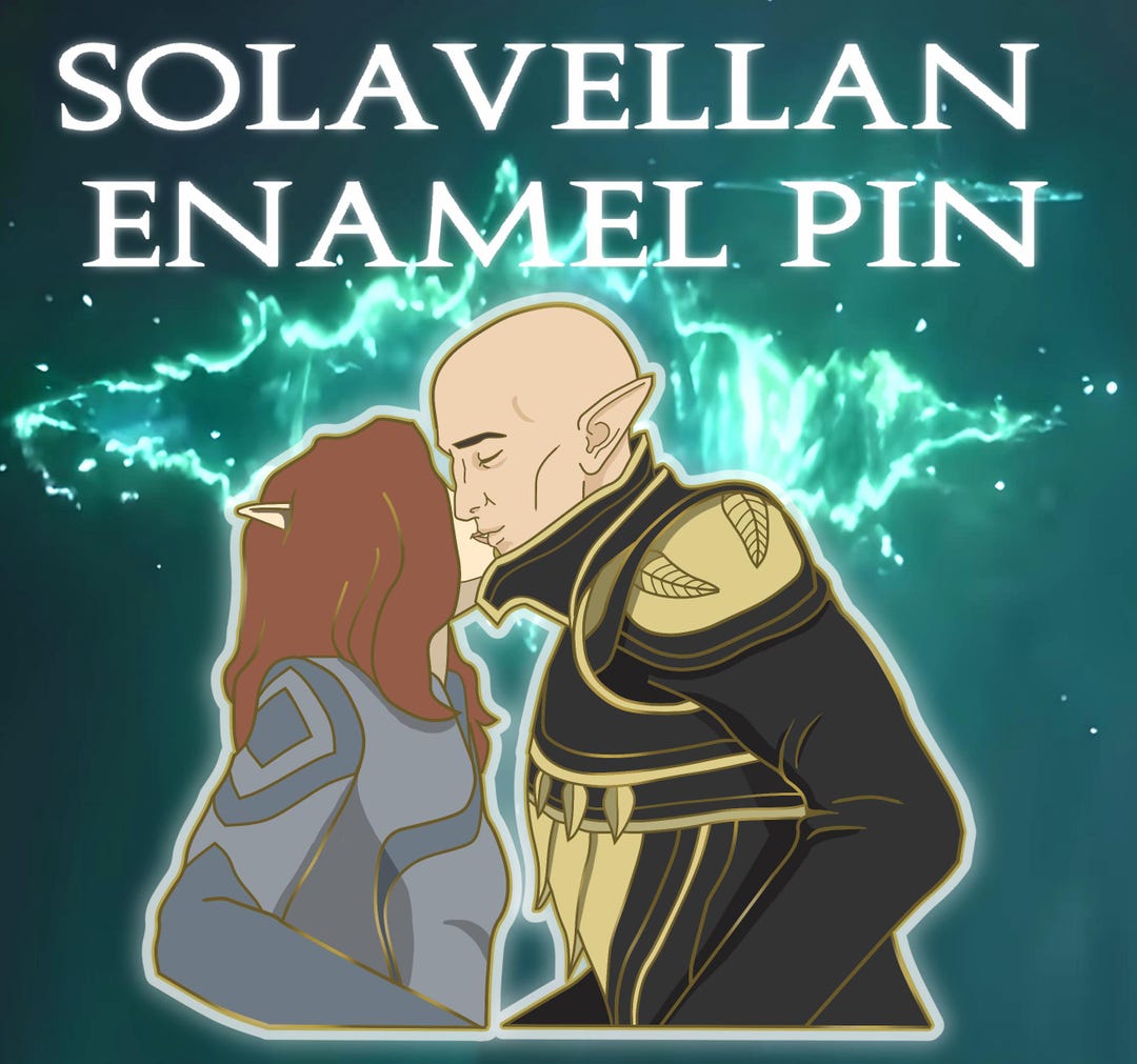 Dragon Age Solavellan Enamel Pin - Solas + CUSTOM Lavellan Veilguard - Etsy