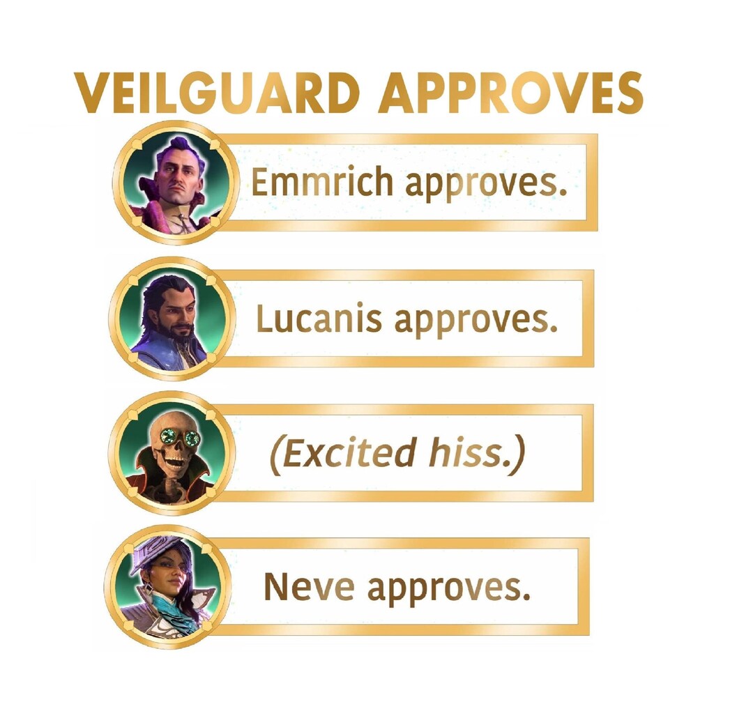 Dragon Age Veilguard Enamel Pin - Emmrich Approves *glitter* Lucanis ...