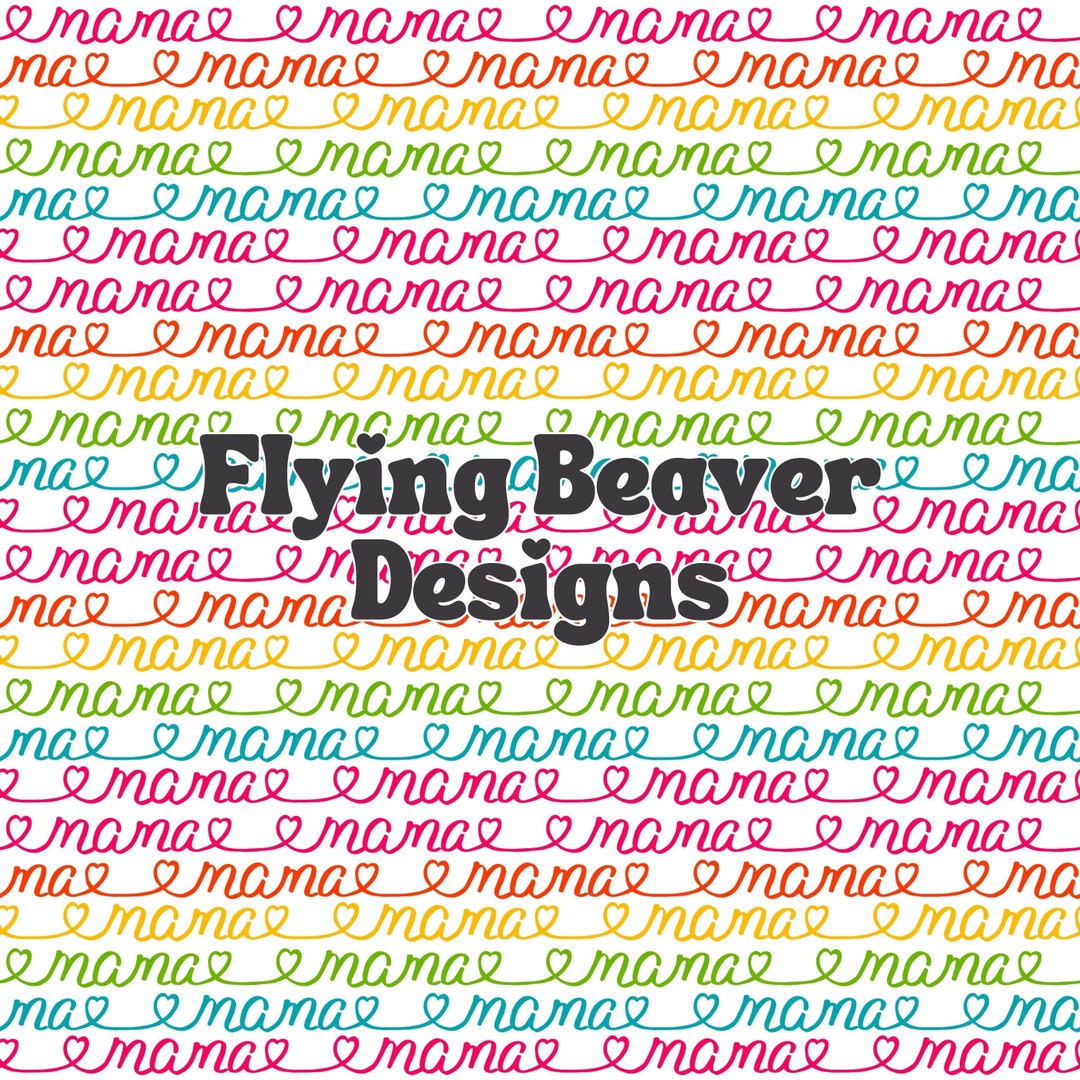 Neon Mama Seamless Pattern: Mother's Day Digital Paper (digital ...