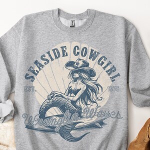 Seaside Cowgirl Mermaid PNG: Coastal Western Design (digital Download ...
