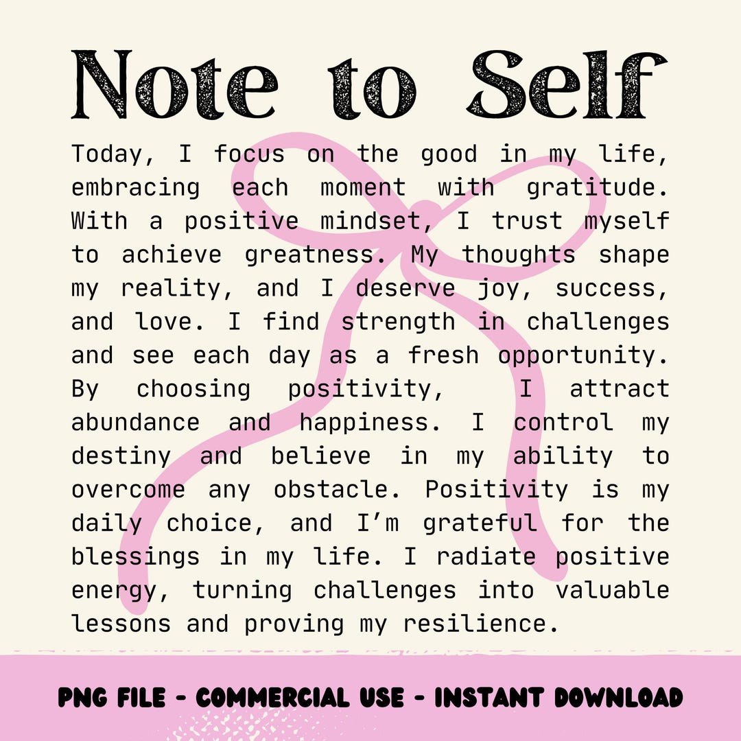 Note to Self Png, Motivational Positive Inspirational Quotes Png Design ...