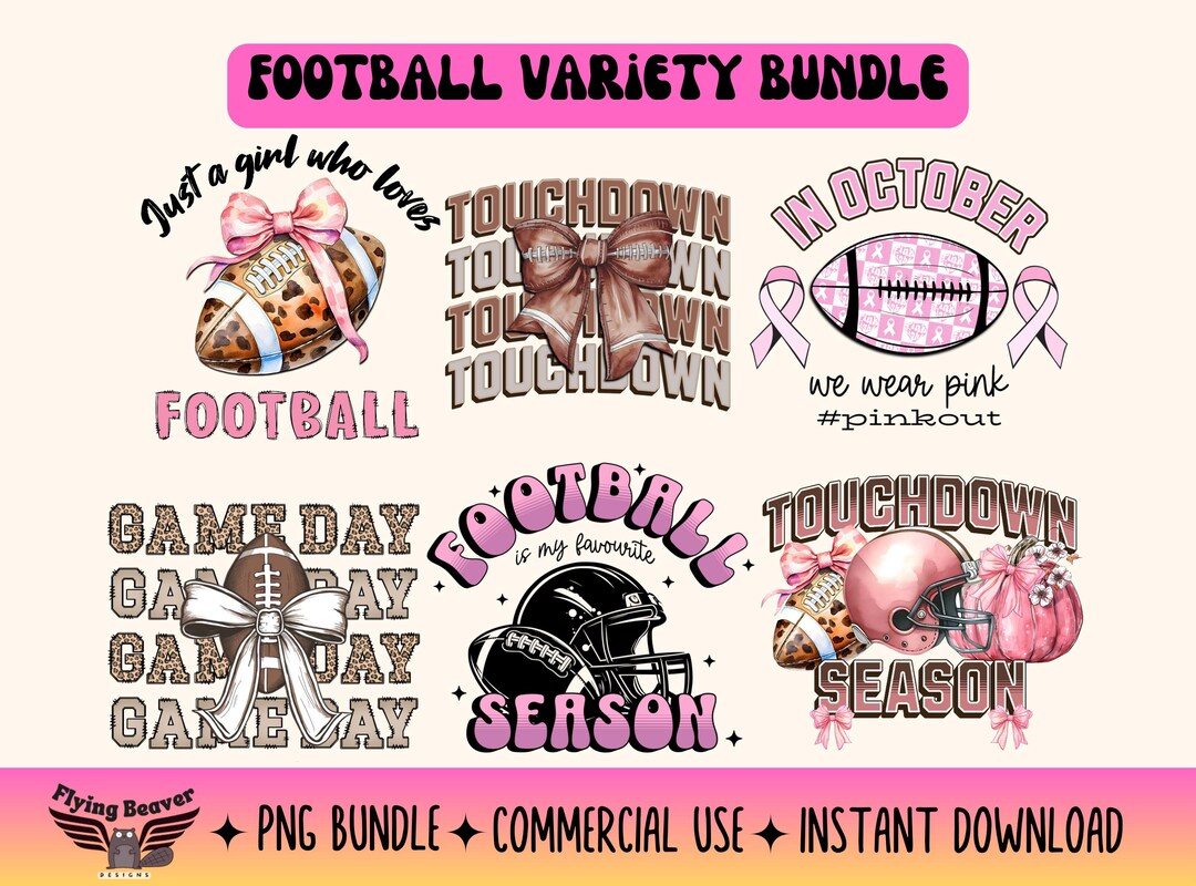 Football PNG Designs Variety Bundle, Touchdown Season Bundle, Game Day ...