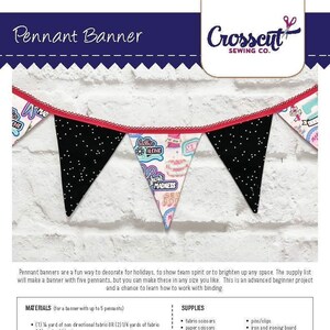 Pennant Banner Downloadable PDF Pattern & Video Tutorial - Etsy