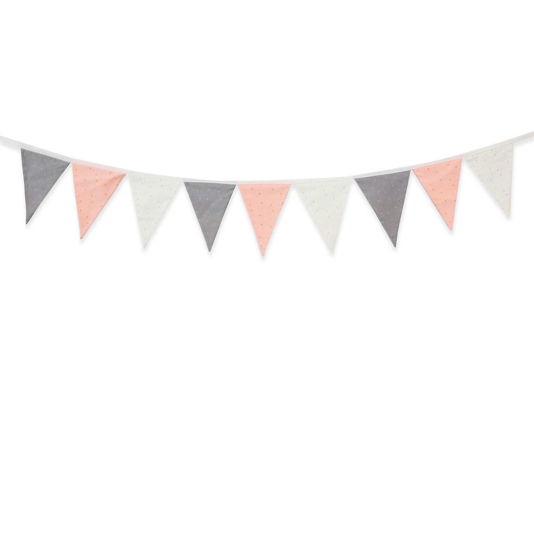 Pennant Banner Sewing Kit - Pink, White & Gray - Sewing Project Kit ...