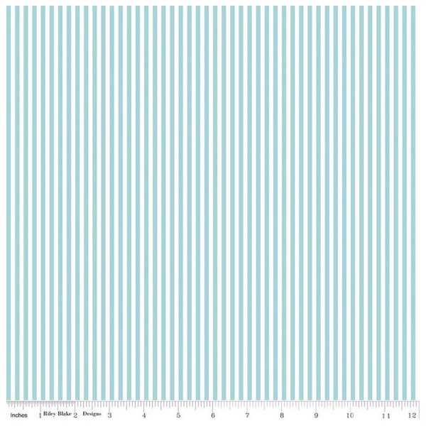 Aqua Striped Fabric - Etsy