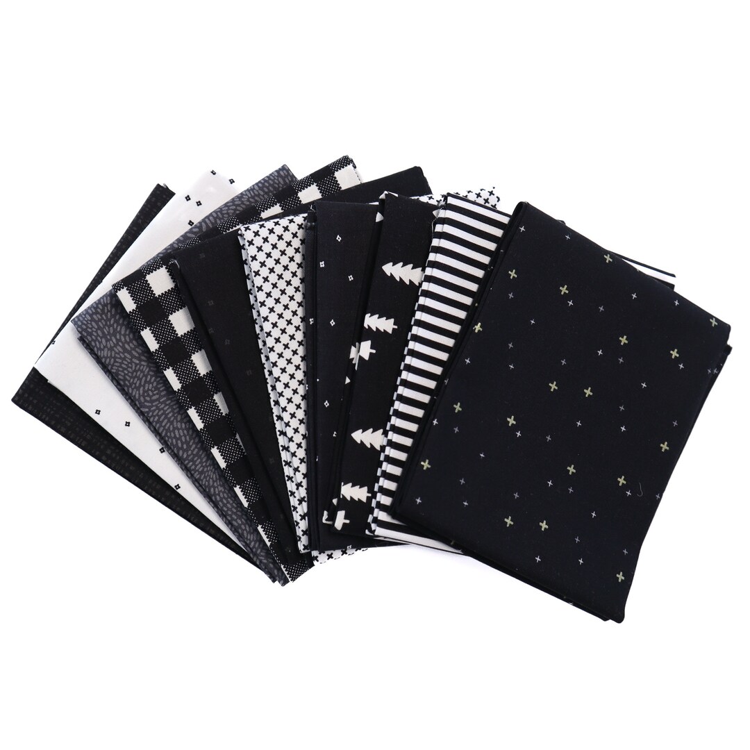 Black And White 10 Fat Quarter Bundle Fat Quarters Curated Black And
