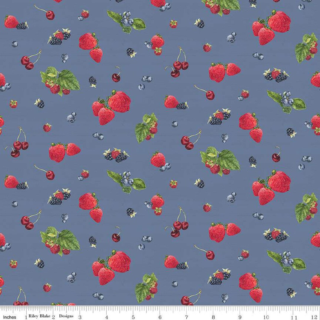 Berry Toss Denim From Monthly Placemats June by Tara Reed for Riley ...