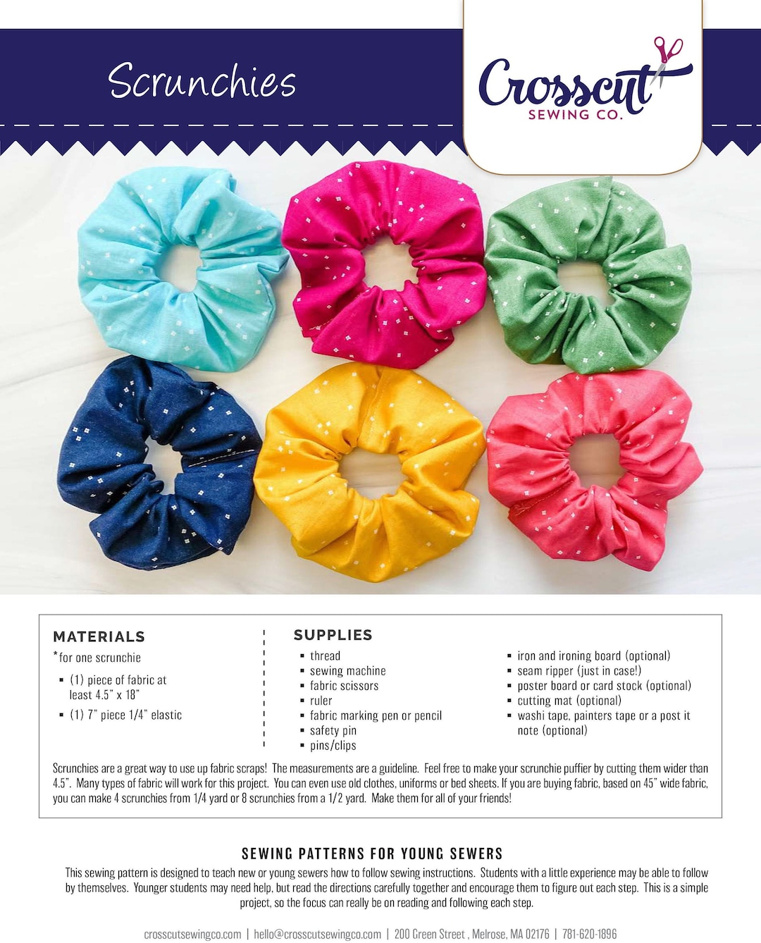 Scrunchies Downloadable PDF Pattern & Video Tutorial - Etsy