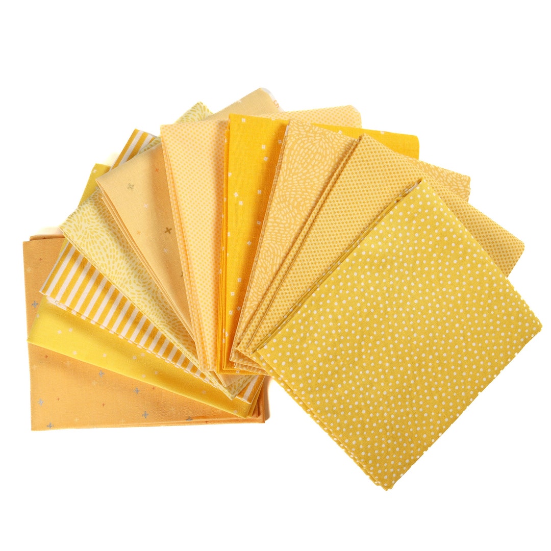 Yellow 10 Piece Fat Quarter Bundle Yellow Fat Quarters - Etsy
