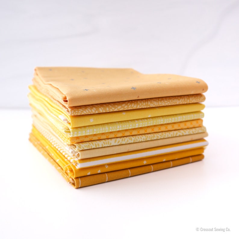 Yellow 10 Piece Fat Quarter Bundle Yellow Fat Quarters - Etsy