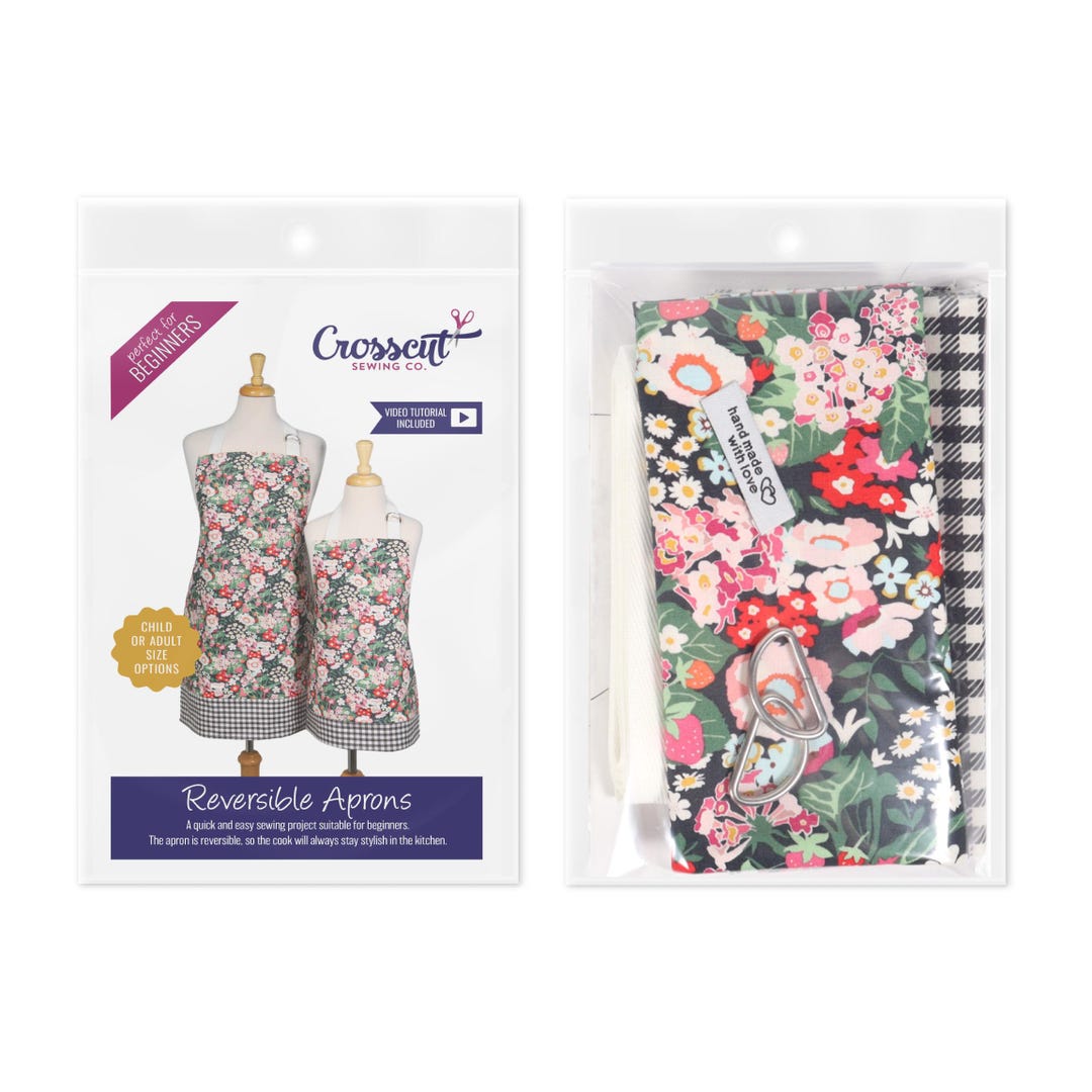 Crosscut Sewing Co.® Apron Sewing Project Kit Strawberry Floral ...