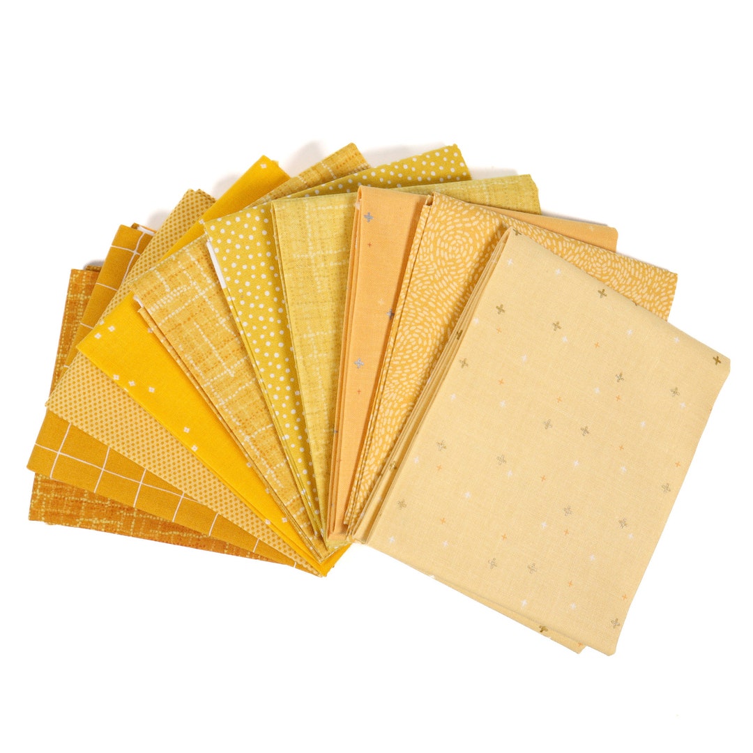 Yellow 10 Piece Fat Quarter Bundle Golden Yellow Fat Quarters Curated ...