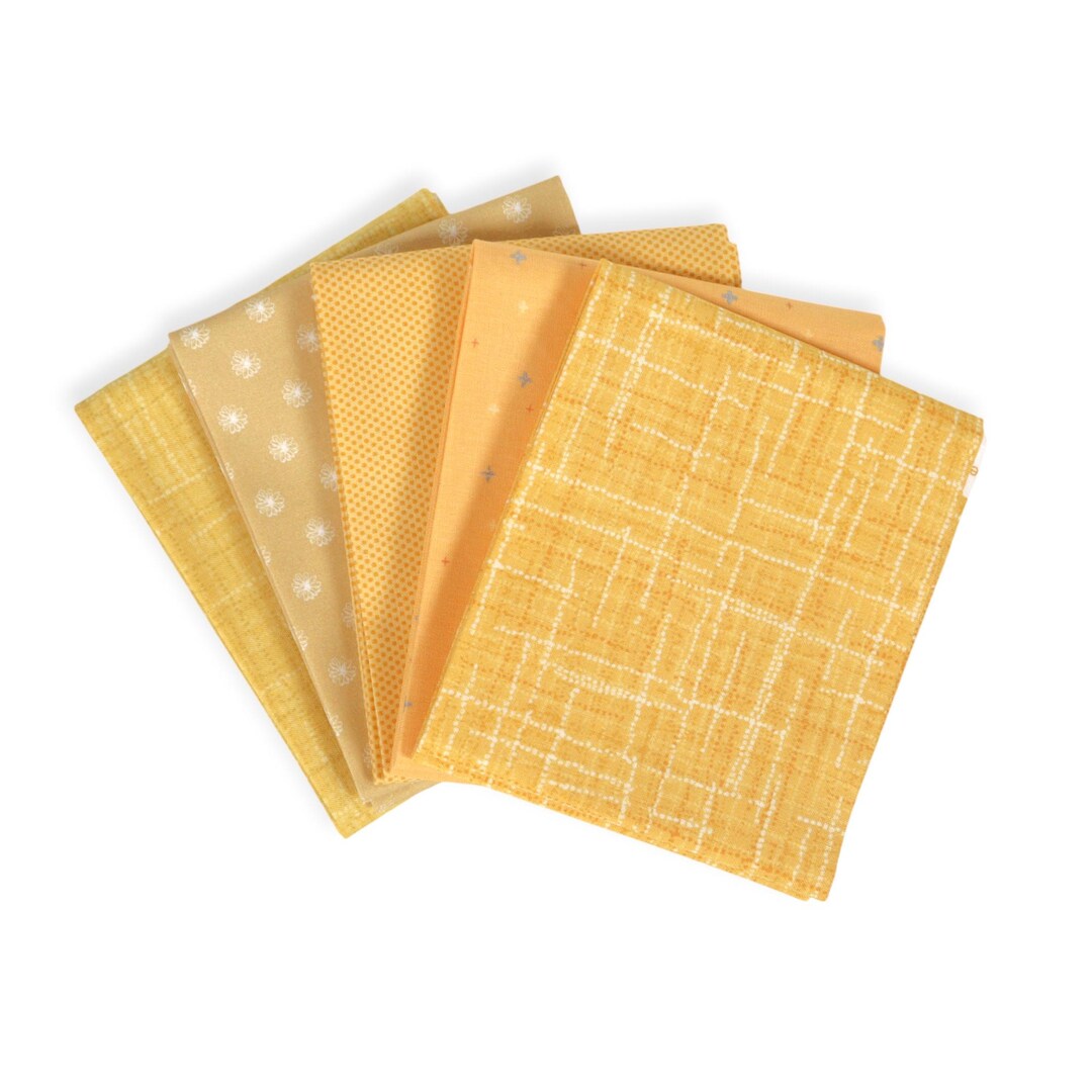 Honey Yellow (5) Piece Bundle, Fat Quarter Bundle, Curated Fabric ...