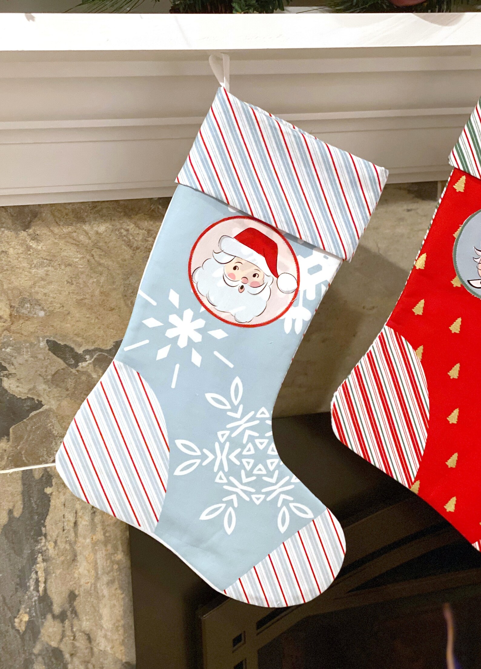Santa Clause Lane Christmas Stocking Panel by Melissa | Etsy