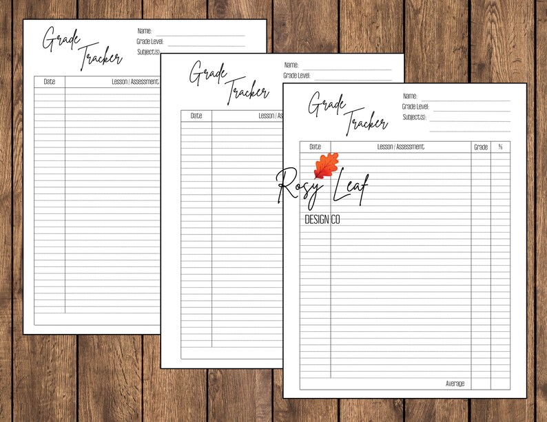 PRINTABLE Grade Tracker for Homeschool Record Keeping - DIGITAL ...