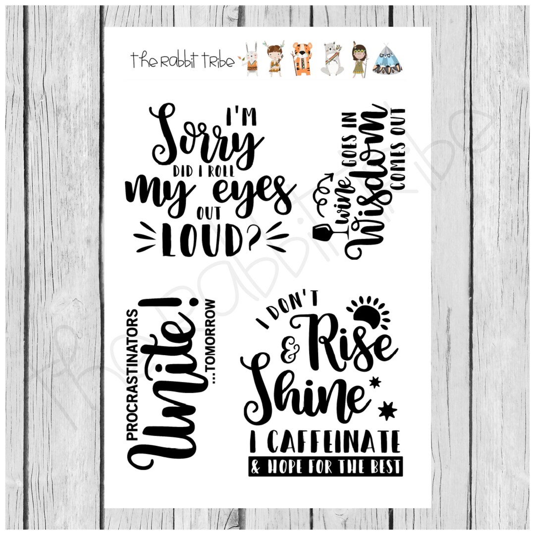 Mini Sticker Sheets Sassy Sayings 1 Planner Stickers - Etsy Australia