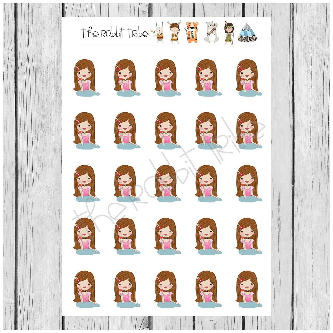 Mini Sticker Sheet - Mini Girls Wine Time - Planner Stickers - Etsy