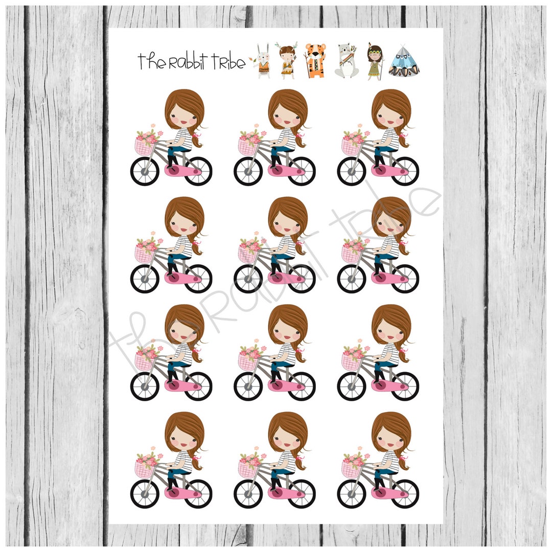 Mini Sticker Sheet - Mini Girls - Bike Riding - Planner Stickers - Etsy