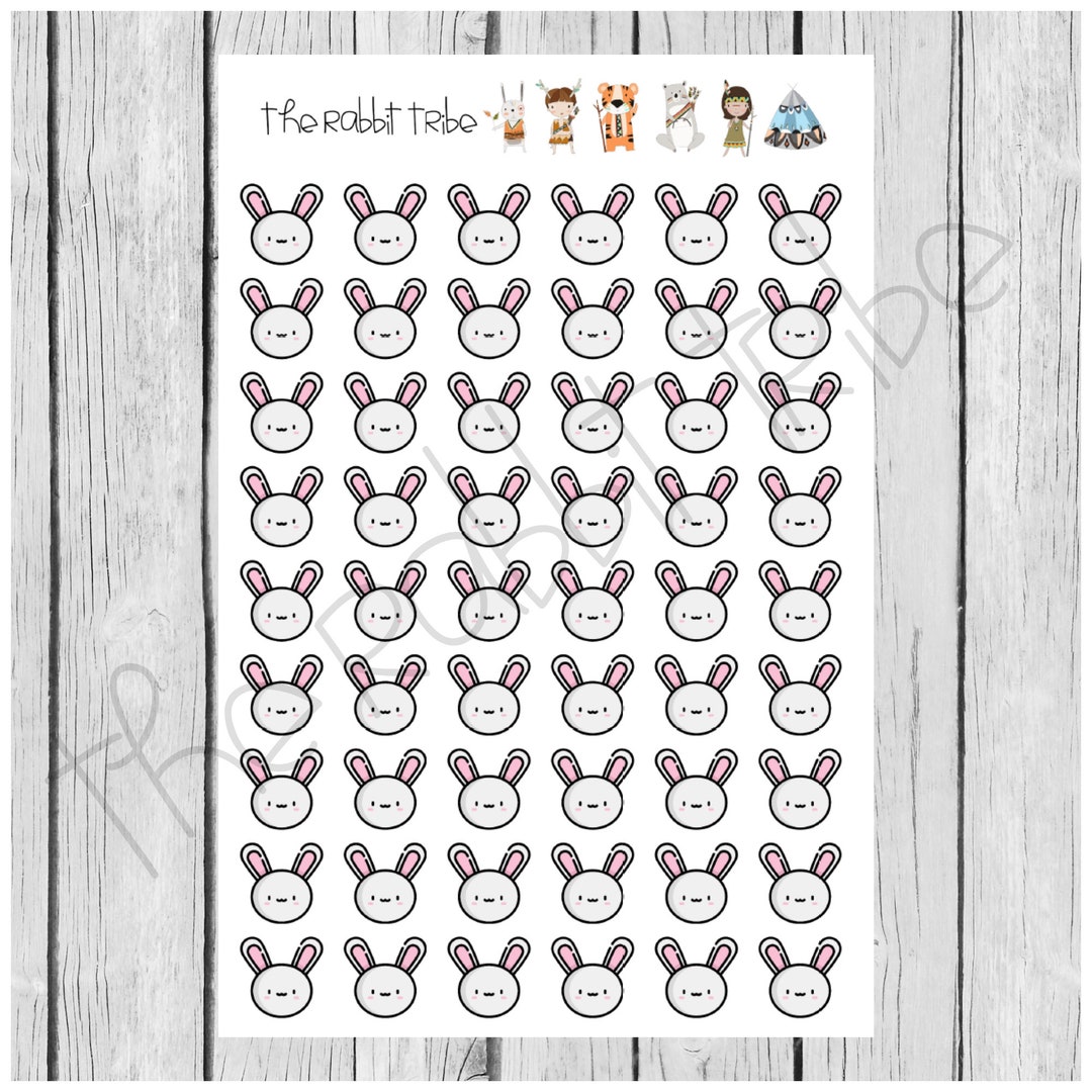 Mini Sticker Sheet - Bunny Icon - Planner Stickers - Etsy