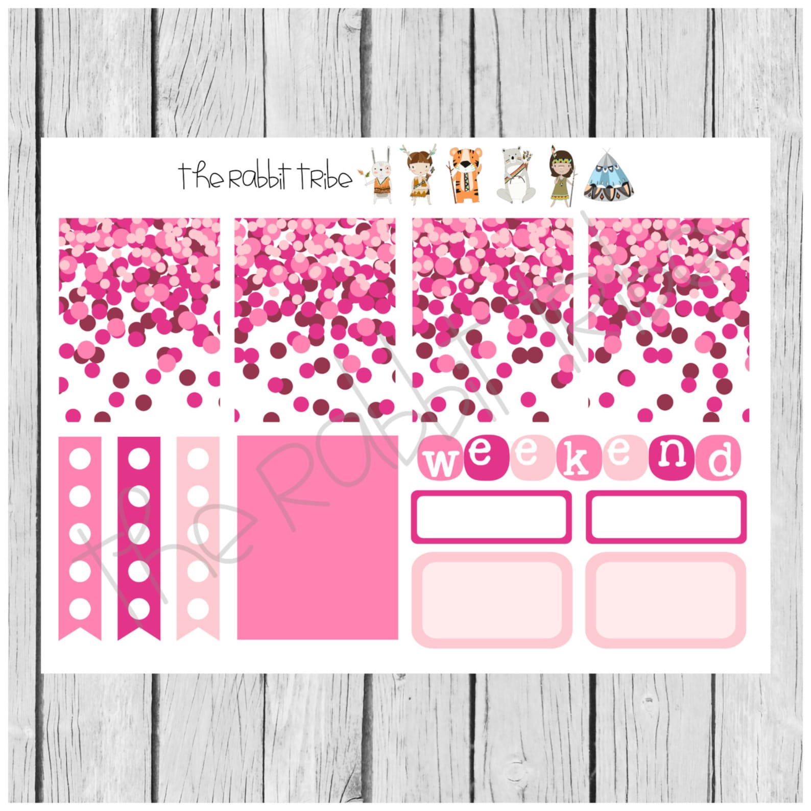 Weekly Sticker Set Confetti Planner Stickers | Etsy