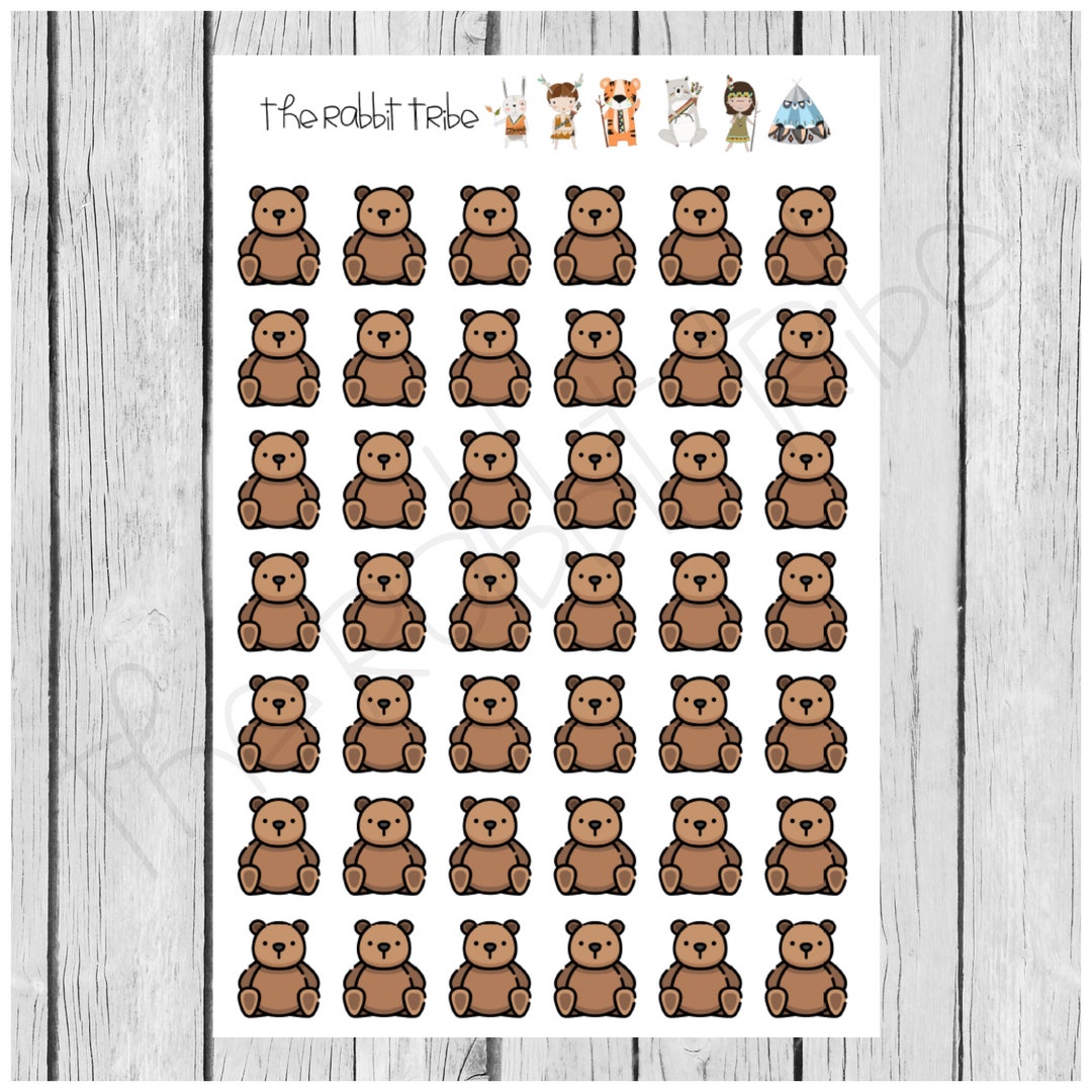Mini Sticker Sheets - Teddy Bear Icon - Planner Stickers - Etsy