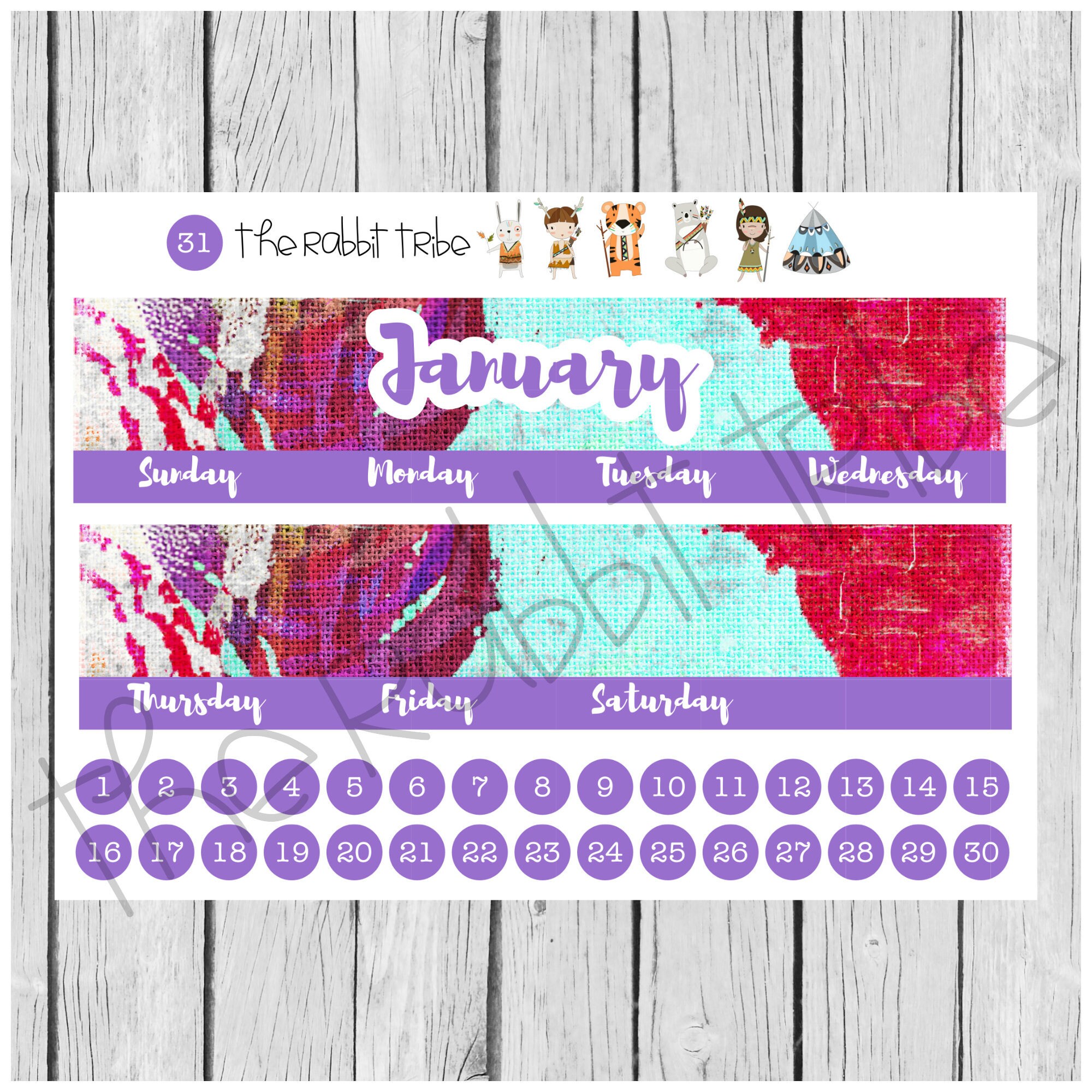 January mini monthly cover up perfect for ECLP monthly | Etsy