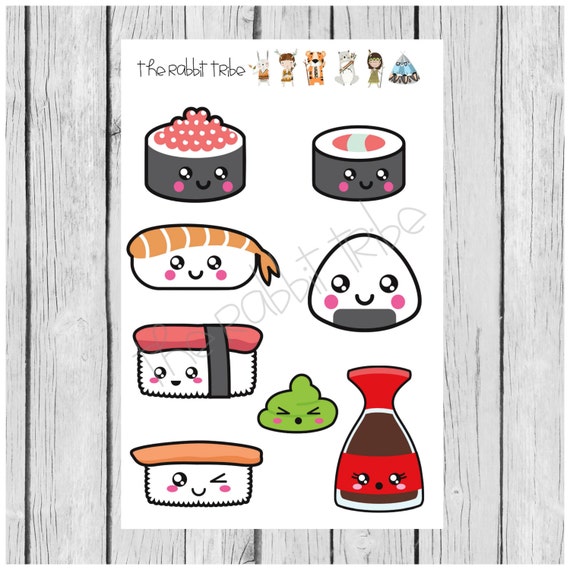 Craft Supplies & Tools Scrapbooking Sushi Bunnies Sticker Sheet ...