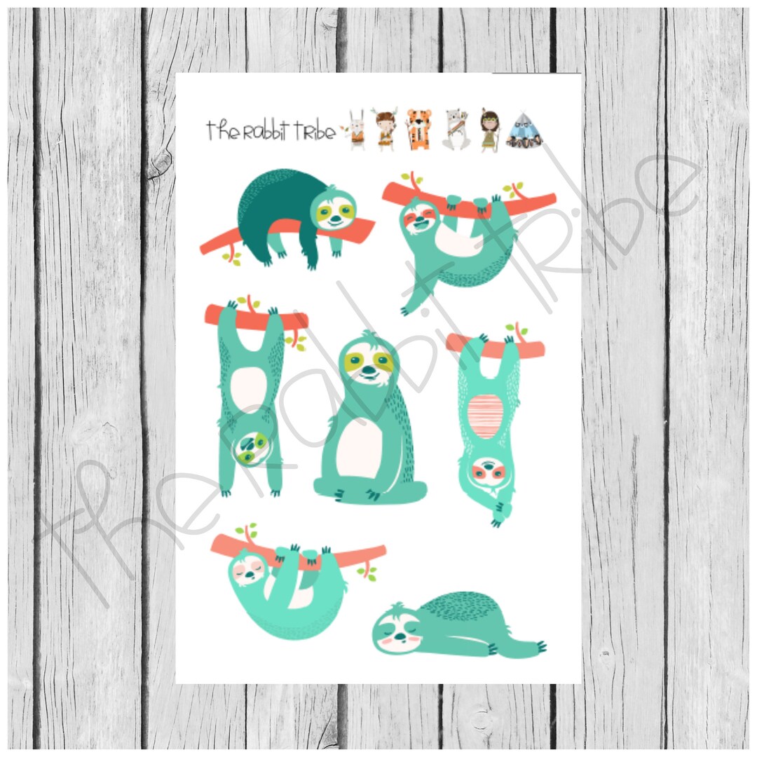 Mini Sticker Sheets Funky Sloths Planner Stickers - Etsy