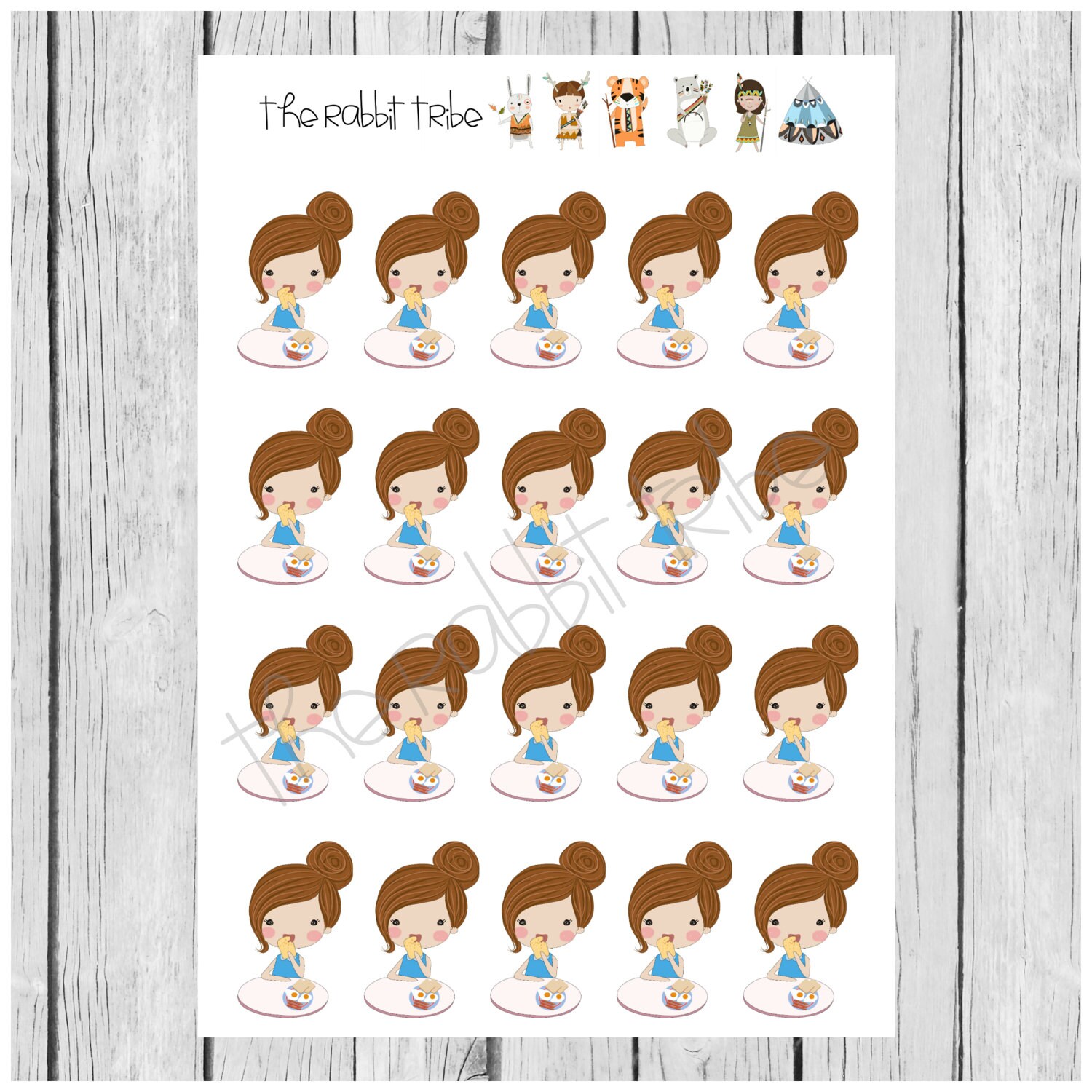 Mini Sticker Sheet eating planner stickers | Etsy