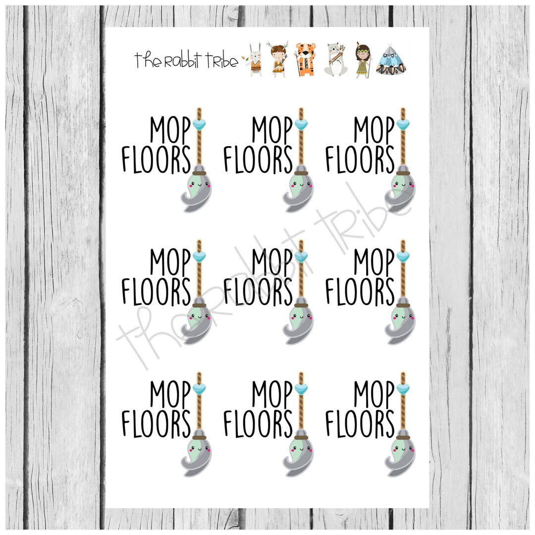 Mini Sticker Sheet Mop Floor Planner Stickers - Etsy
